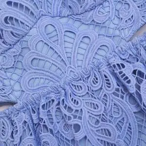 SELF-PORTRAIT Lace Cut-out Detailed Midi Dress - Blue