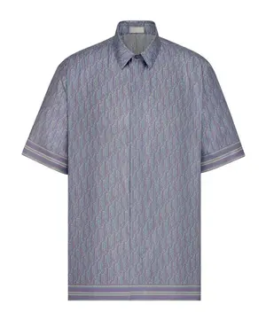 Dior Oblique Pixel Short-sleeved Shirt - Gray