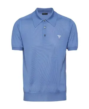 Prada Cashmere Polo Shirt - Pilot Blue
