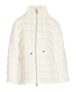 Herno Zip-up Straight Hem Corduroy Jacket - White