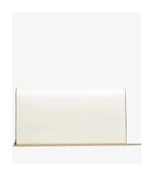 JIMMY CHOO Emmie Patent Leather Handbag With Detachable Chain - White