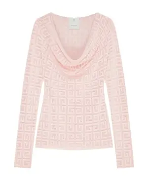 Givenchy 4g Jacquard Draped Sweater - Pink