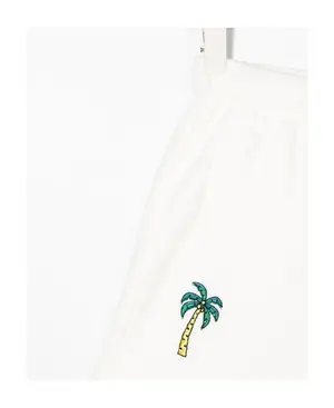 Palm Angels Embroidered Palm-tree Drawstring Shorts