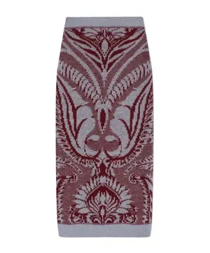Etro Pattern Intarsia-knit Midi Skirt - Gray