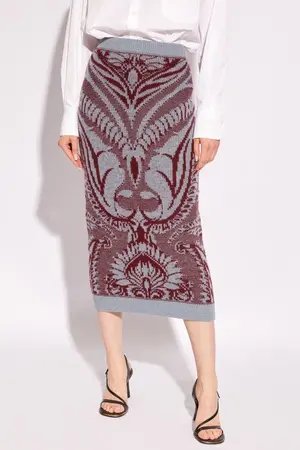 Etro Patterned Intarsia-knit Midi Skirt