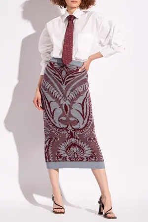 Etro Patterned Intarsia-knit Midi Skirt