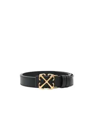 Off-White Arrow Logo Plaque Belt - Black