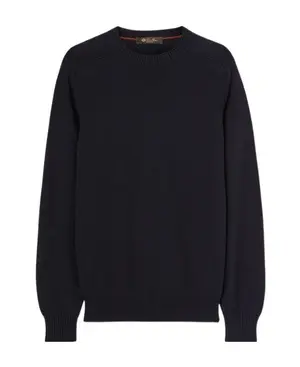 Loro Piana Round-neck And Long-sleeved Sweater - Black