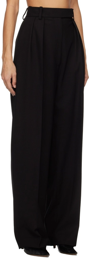 Khaite Cessie High-waist Straight Leg Trousers - Black