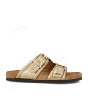 Valentino Garavani Buckle Detailed Slides - Nude