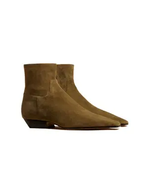 Khaite Marfa Square-toe Ankle Boots - Khaki