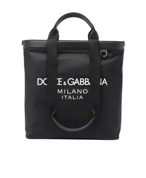 Dolce & Gabbana Dolce Gabbana Logo-printed Zipped Tote Bag - Black