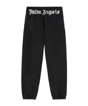 Palm Angels Logo Printed Jogging Pants - Black