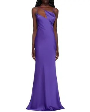Attico Melva Asymmetrical Maxi Dress