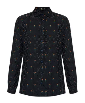 Etro Floral Embroidered Shirt - Black