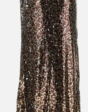 Palm Angels Open Back Sequin Embellished Midi Dress