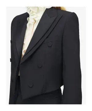 Alexander McQueen Double Lapel Cropped Jacket