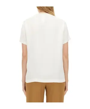 Fabiana Filippi Round Neck Short Sleeve Satin T-shirt