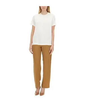 Fabiana Filippi Round Neck Short Sleeve Satin T-shirt