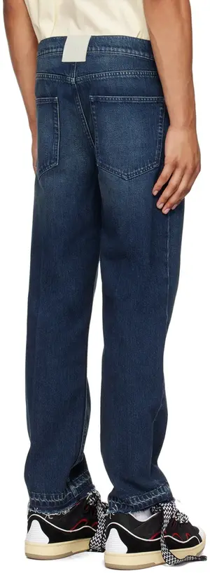 LANVIN Frayed Edge Straight Leg Jeans