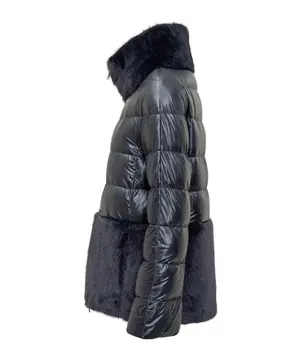 Herno High-neck Padded Down Jacket With Fur Accents