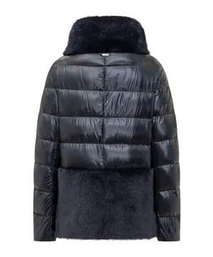 Herno High-neck Padded Down Jacket With Fur Accents