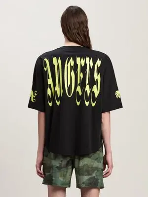 Palm Angels Gothic Logo Printed Crewneck T-shirt
