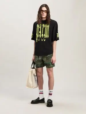 Palm Angels Gothic Logo Printed Crewneck T-shirt