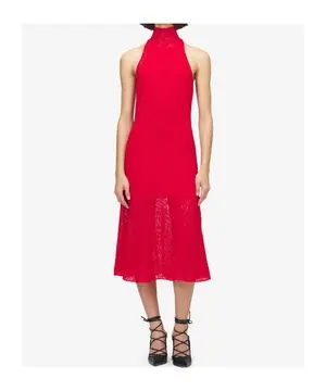 Alexander McQueen Spider Lace High Neck Midi Dress