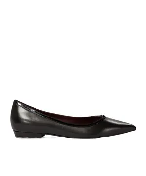 TORY BURCH Tory Burch Double Buckle Pointed Toe Ballet Flats