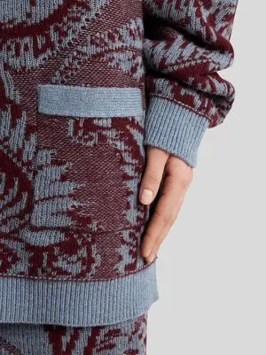 Etro Jacquard V-neck Buttoned Cardigan