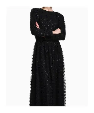 Emporio Armani Embellished Tulle Long Dress