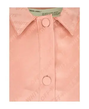 Off-White Belted Logo Patterned Shirt Jacket