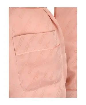 Off-White Belted Logo Patterned Shirt Jacket