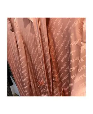 Off-White Belted Logo Patterned Shirt Jacket
