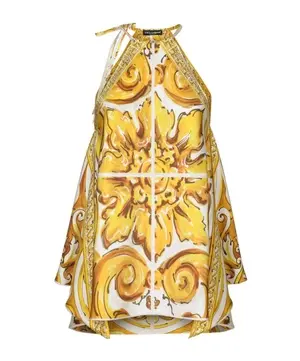 Dolce & Gabbana Majolica Print Halterneck Top - Multicolor