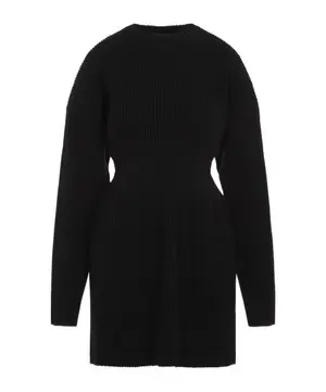 Balenciaga Hourglass Striped Dress - Black