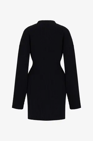 Balenciaga Hourglass Striped Dress - Black