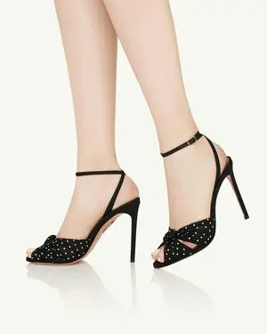AQUAZZURA Slow Kisses Rhinestone Embellished Ankle Strap Sandals