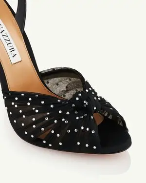 AQUAZZURA Slow Kisses Rhinestone Embellished Ankle Strap Sandals