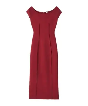 JOSEPH Cap Sleeve Fitted Dress - Cherry