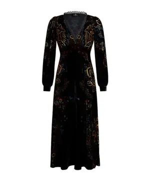 Etro Printed Velvet Dress - Black