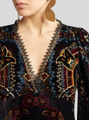 Etro Printed Velvet Dress