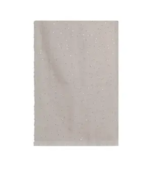 Brunello Cucinelli Glitter Embellished Frayed-edge Scarf - Gray