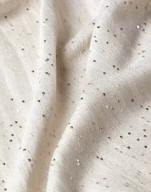 Brunello Cucinelli Glitter Embellished Frayed-edge Scarf