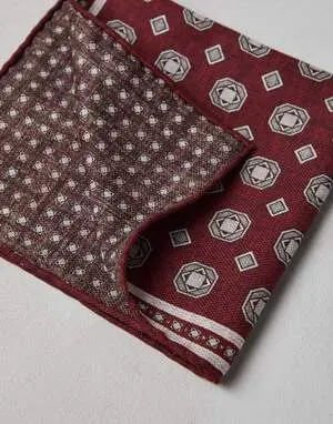 Brunello Cucinelli Logo Patch Graphic Printed Pocket Square