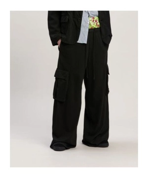 Palm Angels Wide Leg Drawstring Cargo Pants