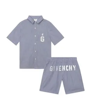 Givenchy 4g Striped Cotton Shorts Set - Purple