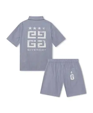Givenchy 4g Striped Cotton Shorts Set