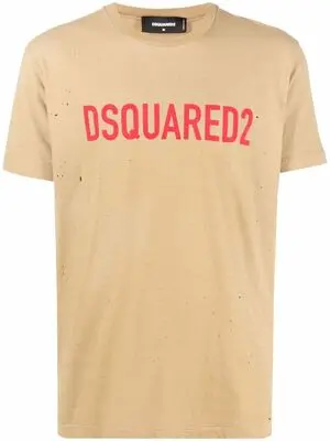 Dsquared2 Logo Printed Crewneck T-shirt - Light Brown